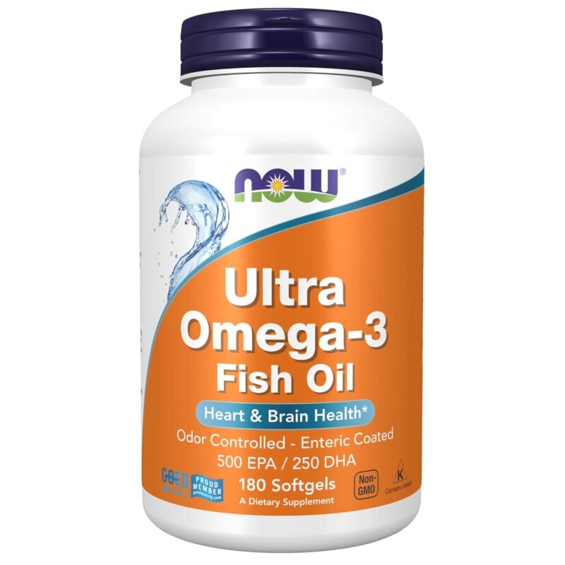NOW Foods Ultra Omega-3 Fish Oil – 180 Softgels - Protein House Qatar