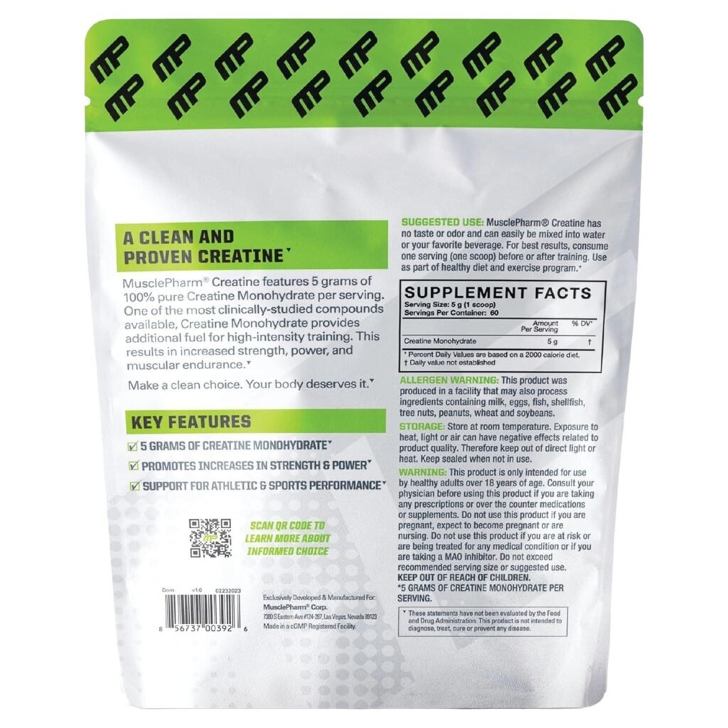 MusclePharm Essentials Creatine, Unflavored, 10.6 oz (300 g) - Protein ...